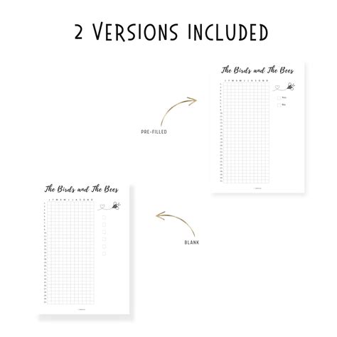 Intimacy Tracker Template Printable Mrsneat