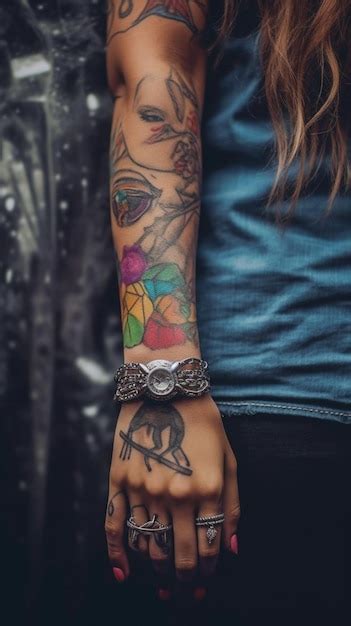 Premium Ai Image A Close Up Of A Person With A Tattoo On Their Arm