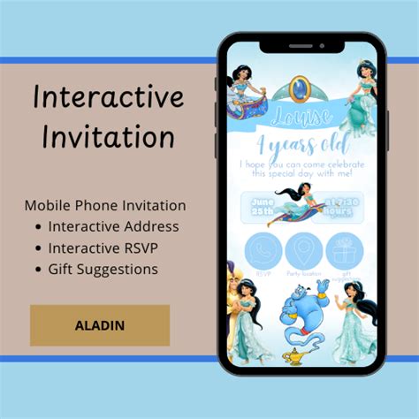 Aladdin Interactive Editable Video Invitation Party Scape