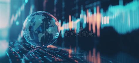 Digital Globe With Data Visualization Global Connectivity Technology Background Stock Image