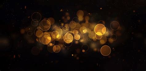 Premium Photo Golden Bokeh Lights Background