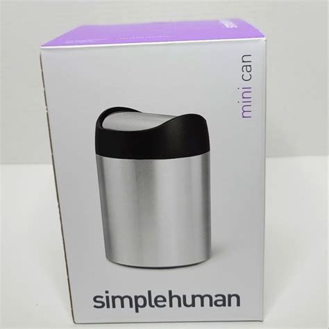 Simplehuman Mini 15 L Trashcan Black Silver Nwt