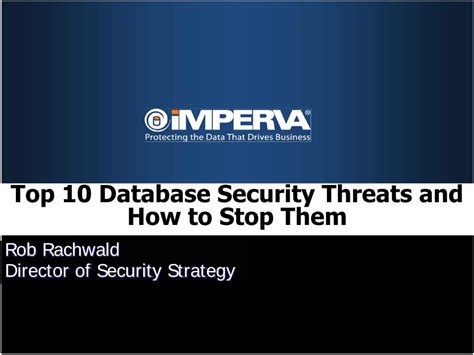 Pdf Effective Database Security Database Top 10 Threats · Data Has