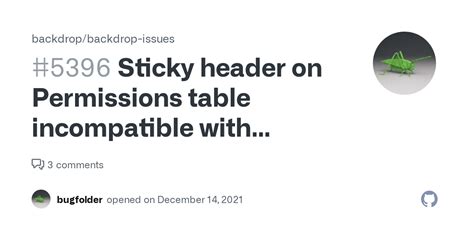 Sticky Header On Permissions Table Incompatible With Horizontally Scrolling Table Issue