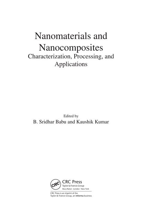 Pdf Characterization Tools And Techniques For Nanomaterials And