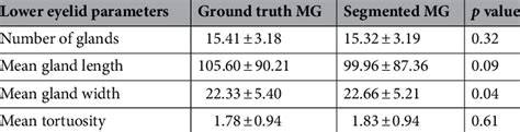 Morphometric Parameters Analysis Of Lower Eyelid P Value Is Between
