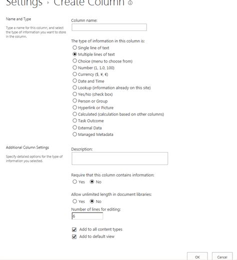 2013 Why Is My Create Multiple Lines Of Text Column Missing Append