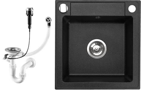 Faizee Möbel Granitspüle Granitspüle 44x46 Küchenspüle Eckig Einbaugranitspüle Ohne Armatur