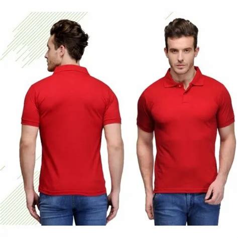 Plain Half Sleeve Mens Cotton Polo Neck T Shirt Size S To Xxl At Rs
