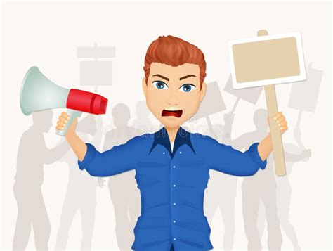 Illustration Of Man Protesting Stock Illustration Illustration Of