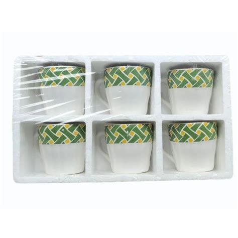 White 75 Ml 6 Piece Ceramic Tea Cup Set At Rs 90piece In New Delhi