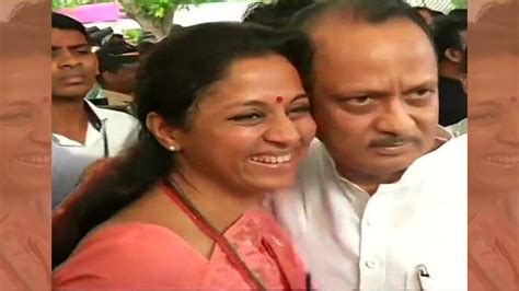Ajit Pawar And Supriya Sule Hug It Out In The Vidhan Bhavan Mumbai