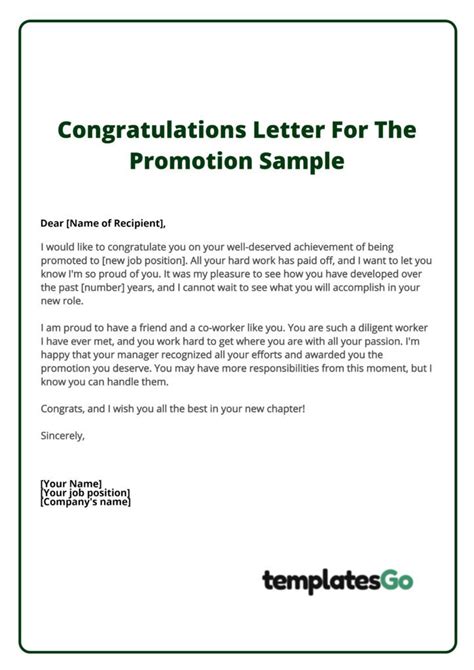 Congratulations Letter At Work Templates