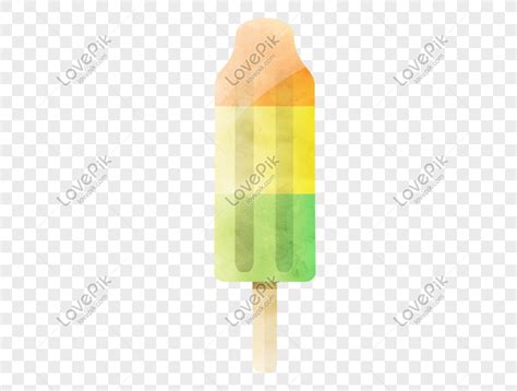 여름 신선한 작은 수채화 손으로 그린 아이스크림 Png 일러스트 무료 다운로드 Lovepik