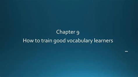 SOLUTION How To Tra N Good Vocabulary Learners Elt Presentation