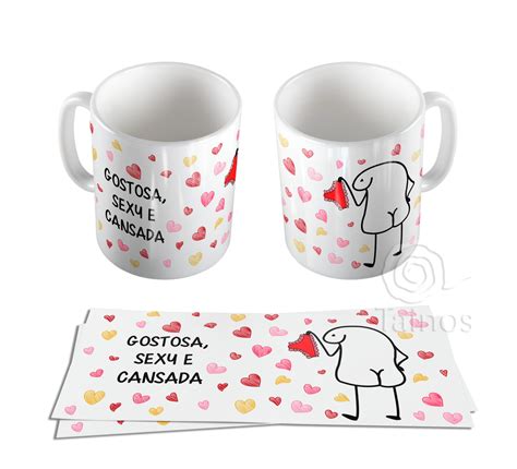 Caneca Cerâmica Flork Gostosa E Sexy Elo7 Produtos Especiais