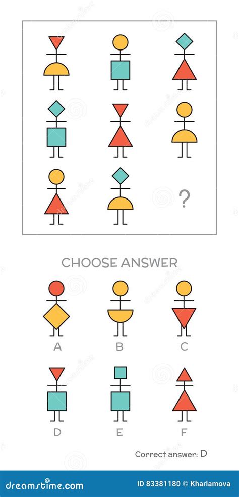 Iq Test Choose Correct Answer Stock Vector Illustration Of Human Game 83381180