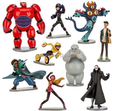 9pcsset Big Hero 6 Figures Fred Tomago Honey Lemon Wasabi Cartoon