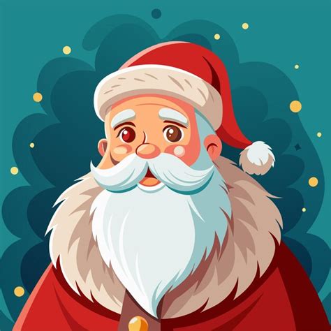 мультфильм Санта Клауса с голубым фоном Премиум векторы