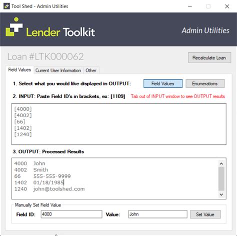 Admin Utilities Lender Toolkit