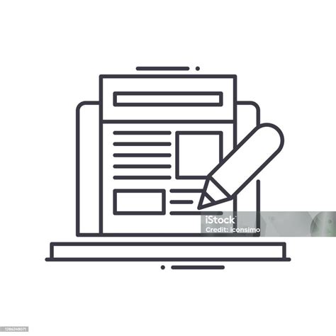 書寫柱圖示線性隔離插圖細線向量網頁設計符號輪廓概念符號白色背景上具有可編輯的描邊向量圖形及更多一組物體圖片 一組物體 互聯網 便攜式