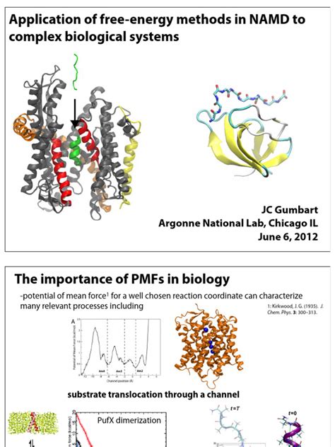 Application Of Free Energy Methods In Namd To Complex Biological