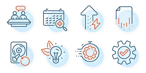 복구 하드 디스크 서 타이머 및 에코 에너지 아이콘 세트 복구 파일 서비스 및 직원은 표지판을 이야기합니다 벡터 공학에 대한 스톡 벡터 아트 및 기타 이미지 Istock