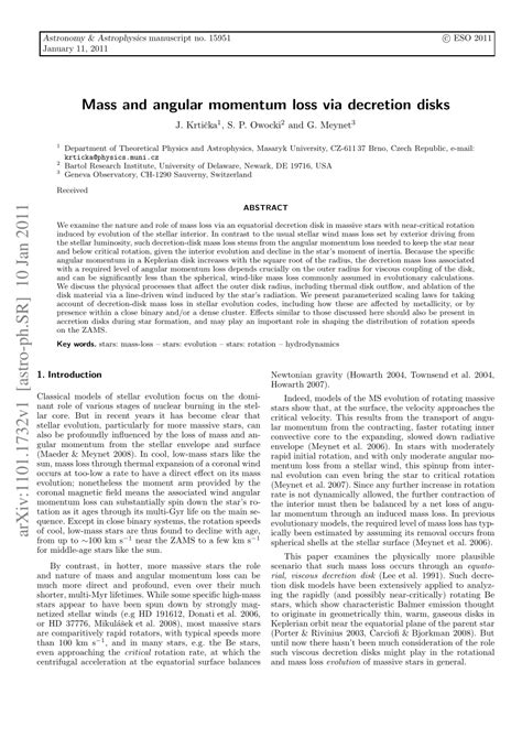 Pdf Mass And Angular Momentum Loss Via Decretion Disks