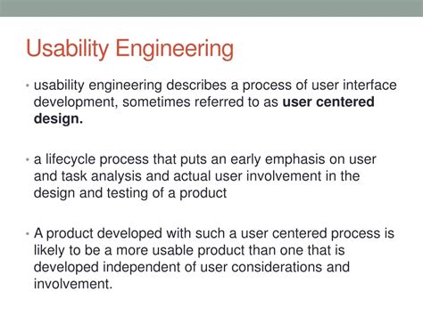 PPT Usability Engineering PowerPoint Presentation Free Download ID