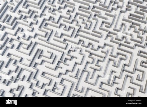 3d illustration cocrete labyrinth complex problem solving concept