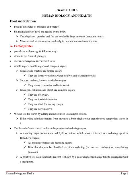 Biol 12 Grade 9 Unit 3 Lecture Notes And Mcq Pdf