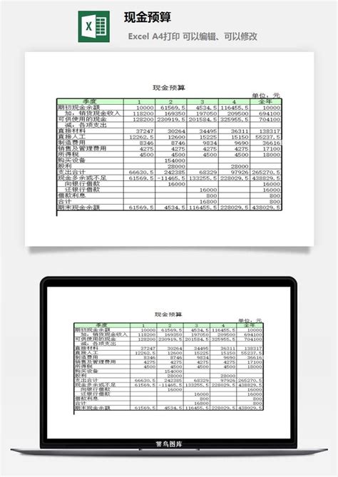 现金预算excel模板下载 免费现金预算excel模板下载 菜鸟图库
