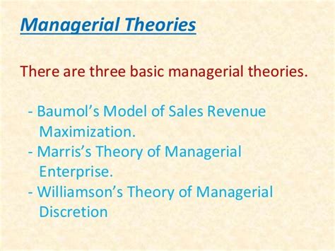Managerial Theories