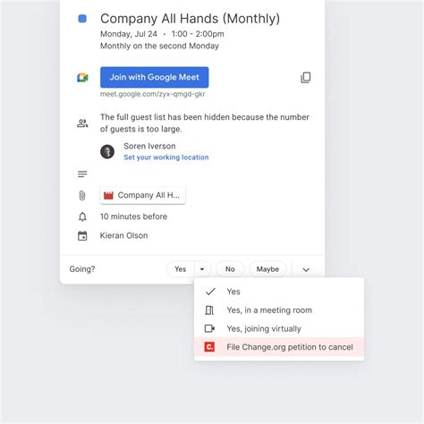 Soren Iverson On Twitter Google Calendar Option To File A Change