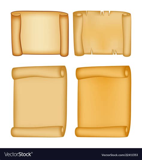 Paper Scroll Set Isolated On White Background Vector Image