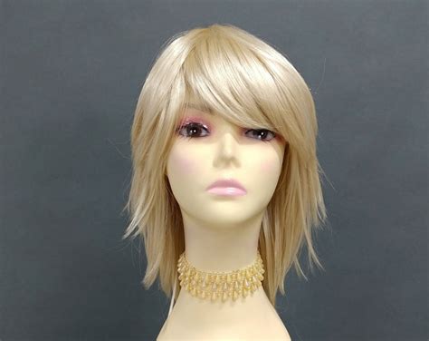 12 Inch Blonde Shag Style Straight And Layered With Bangs Anime Cosplay