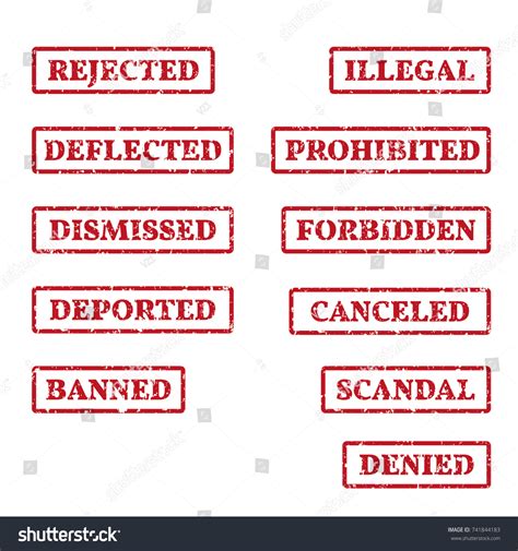 Set Rubber Stamps On Themes Rejected Stock Vector Royalty Free