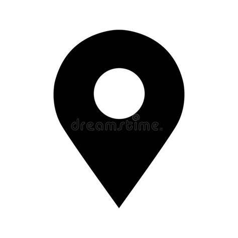 Gps Map Marker Navigation Pin Location Icon Black Vector Stock