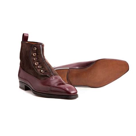 Handmade Men Button Leather Boots Suede Leather Boot For Men Men