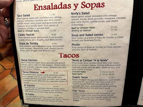 Menu At Ninfas Restaurant Houston Gulf Fwy