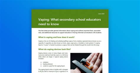 Vaping What Secondary School Educators Need To Know School Mental