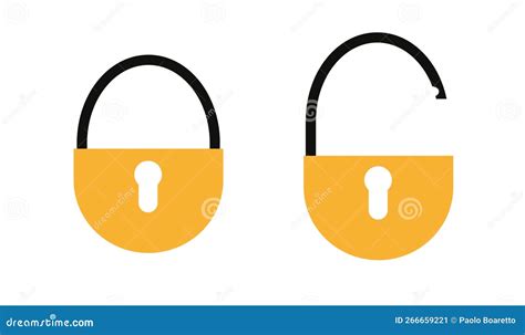Lock Open And Lock Closed Icons Padlock Symbol Stock Vector Stock