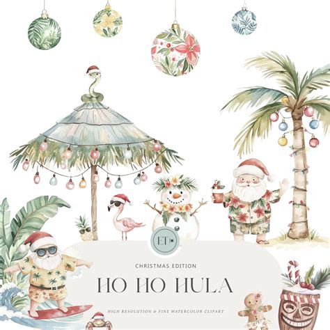 Cute Tropical Christmas Clipart Cute Santa Tropical Holiday