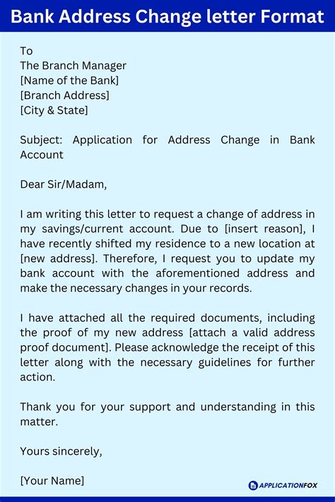11 Samples Application For Address Change In Bank
