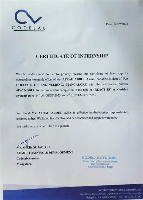 Afrah Abdul Aziz On Linkedin React Internshipcompletion