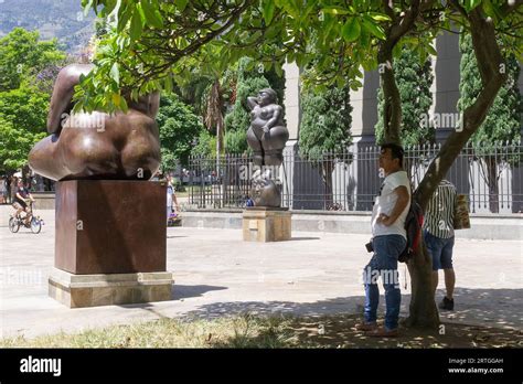 Fernando Botero Sculptures At Plaza Botero In Medellin Antioquia