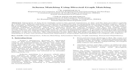 schema matching using directed graph matchingschema matching technique