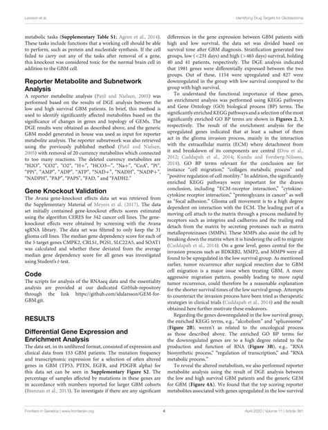 Genome Scale Metabolic Modeling Of Glioblastoma Reveals Promising Targets For Drug Development Pdf