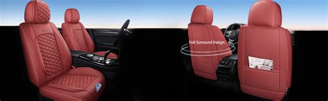 Geemaytek Car Seat Covers Full Set Universal Leather Seat
