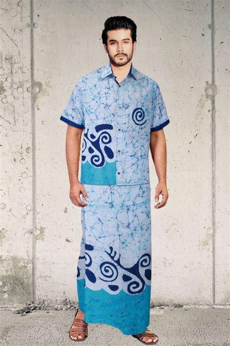 Tri Tone Sri Lankan Batik Shirt And Sarong Kit Nrhm311 Noor Australia